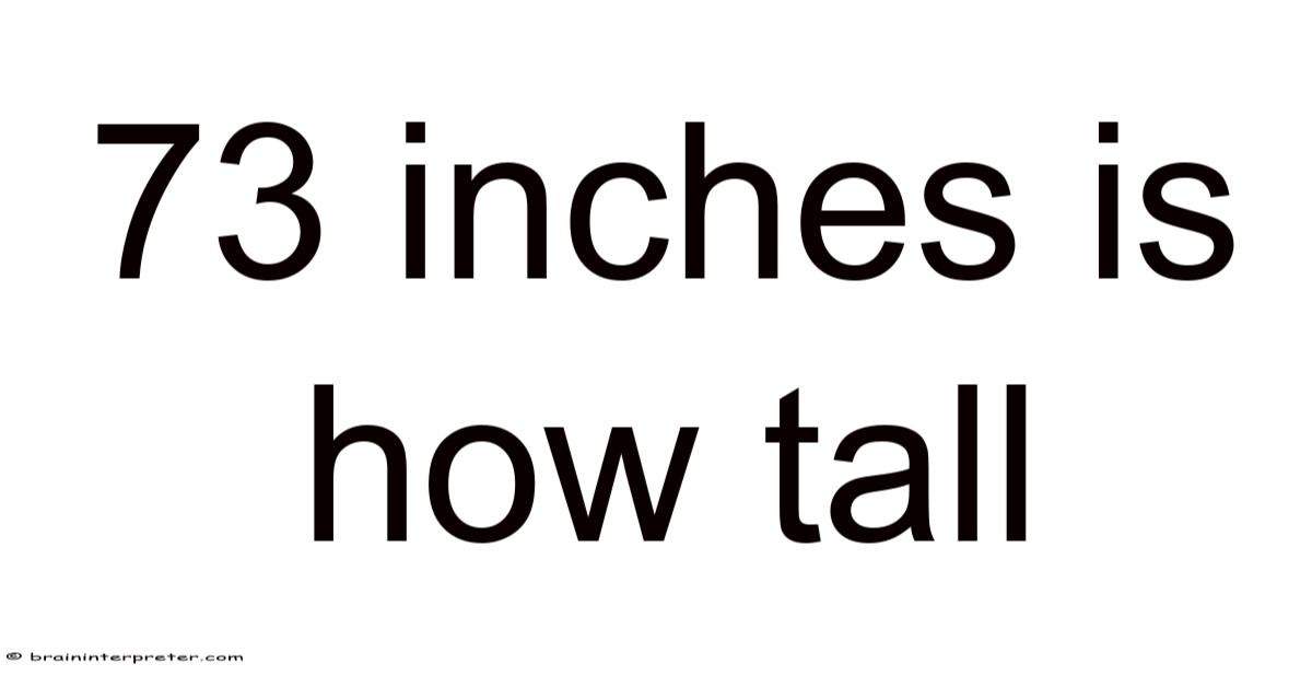 73 Inches Is How Tall
