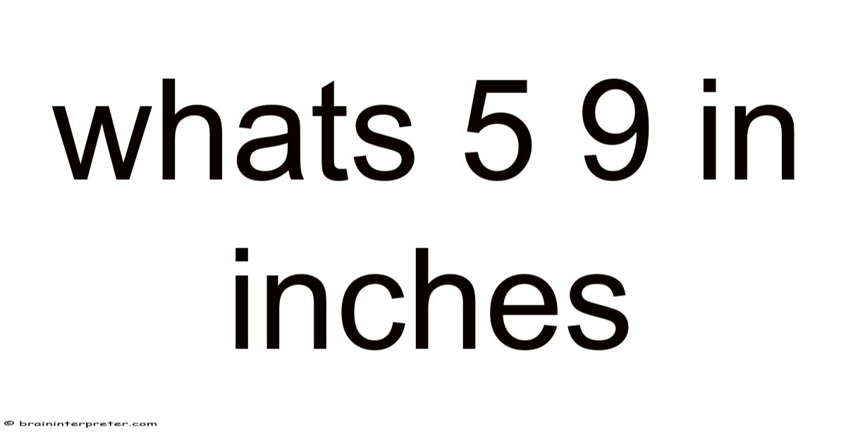 Whats 5 9 In Inches
